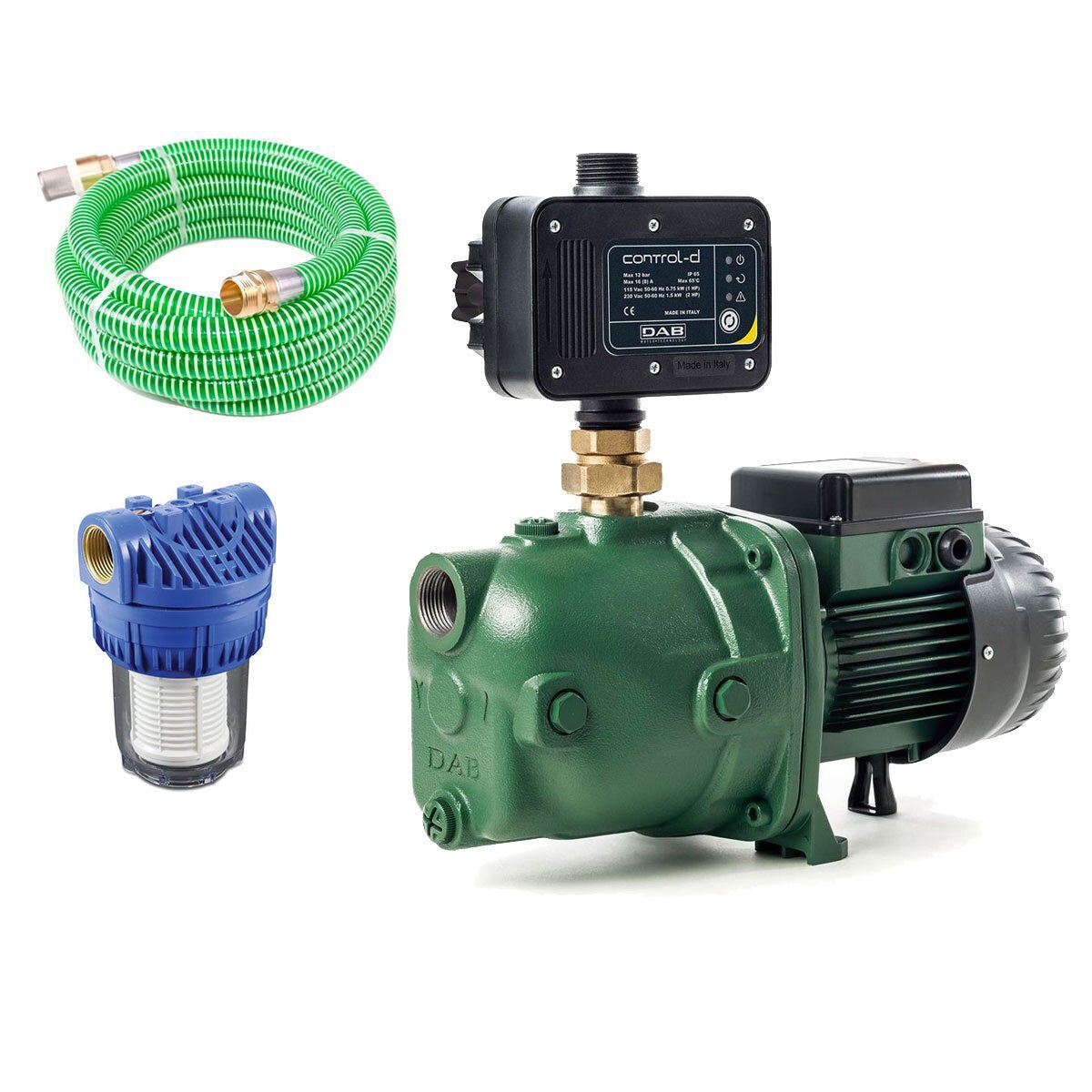 DAB Jet 102 M + DAB Control-D avec Tuyau d'aspiration 7 mètres et ...