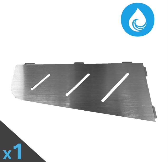 Tablette d'angle murale de douche Line - Acier brossé | Leroy Merlin