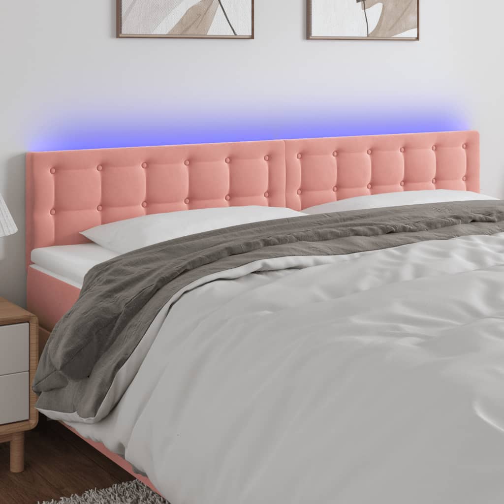 Tête de lit à LED Pour Lit adulte，Décoration murale Rose 200x5x78|88 cm ...