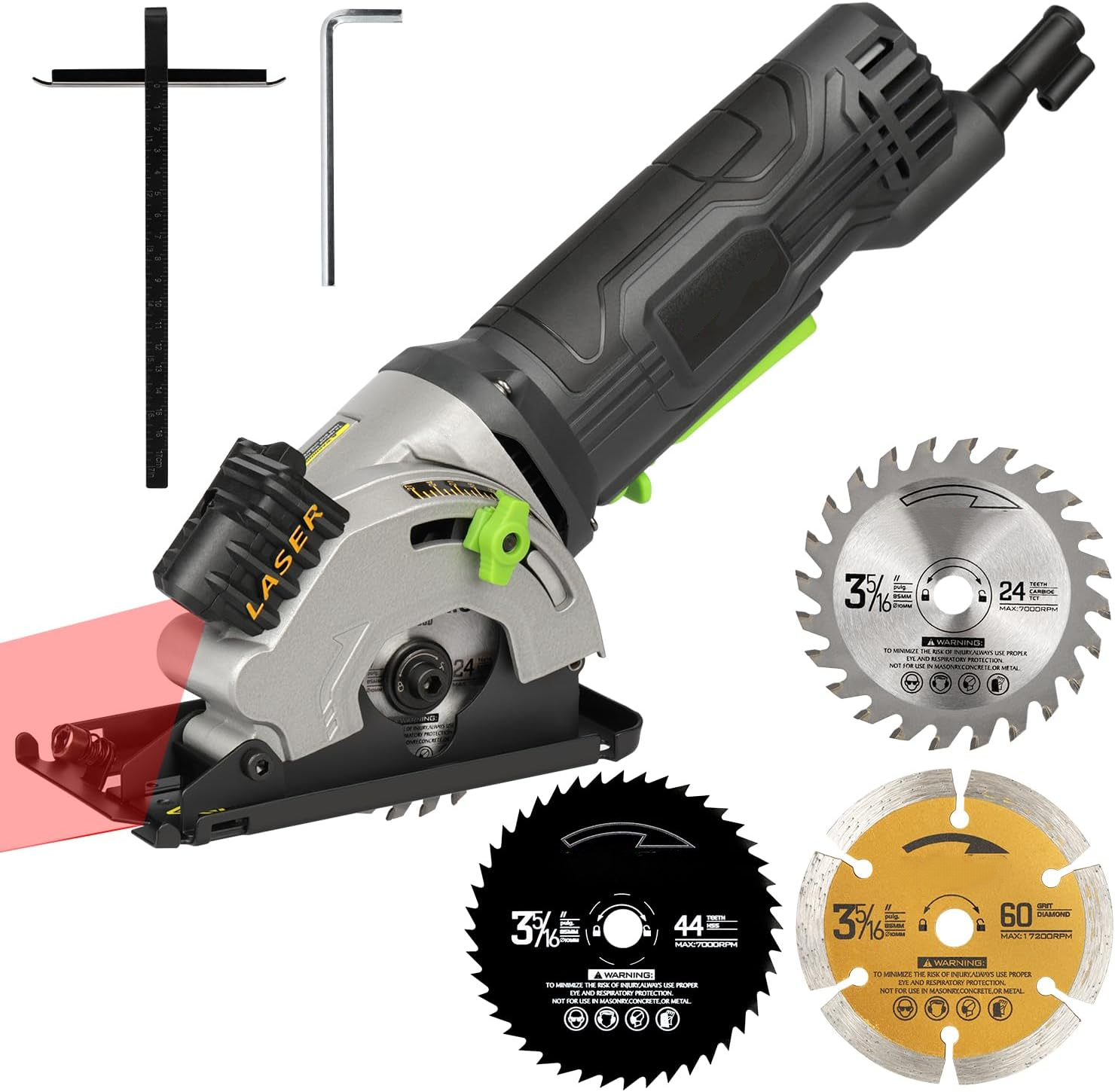 Scie Circulaire 580W – Mini Scie 85 mm avec Guidage Laser pour Bois ...