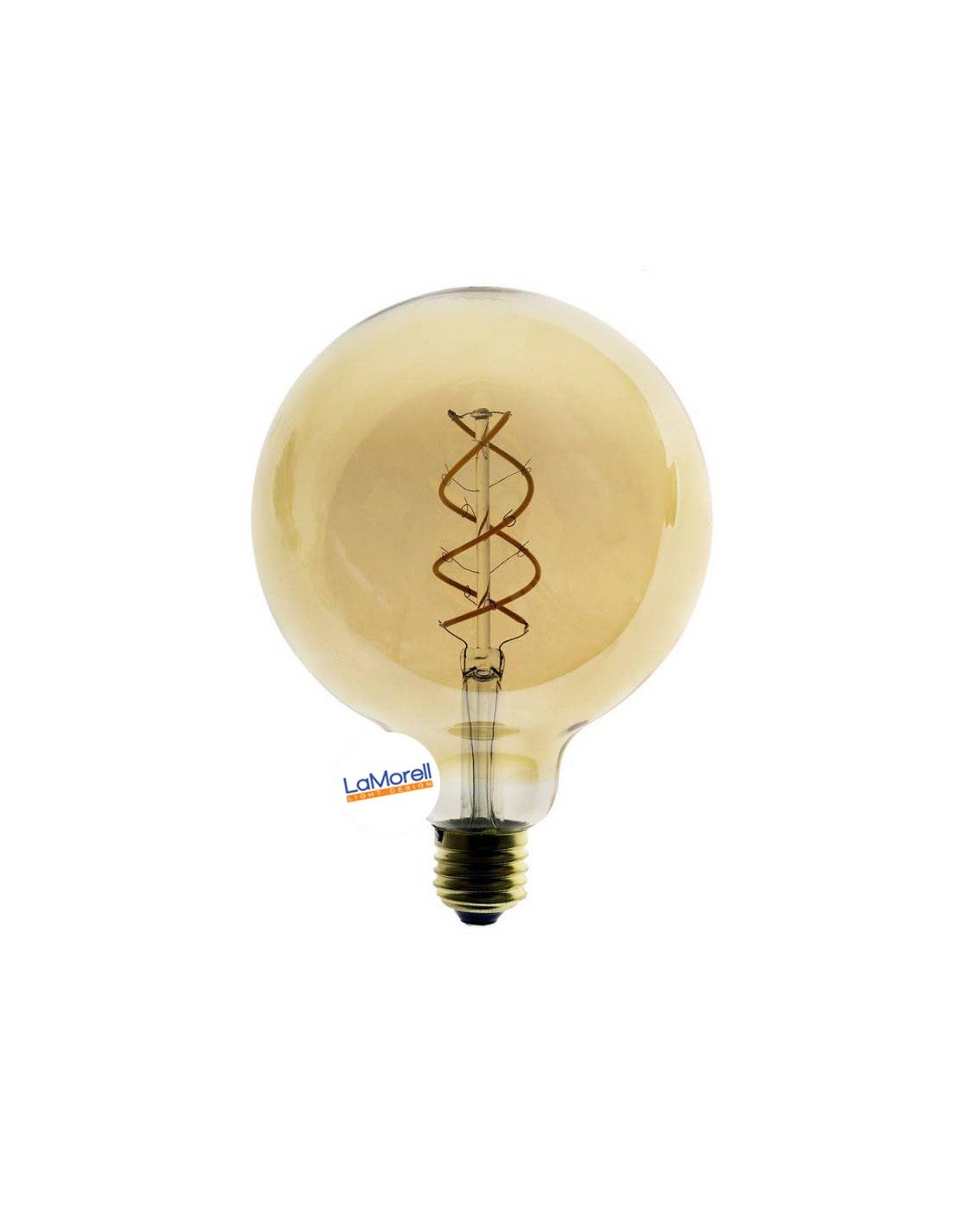 LaMorell LightDesign - Ampoule Led Globe G125 Doré Spirale Filament Courbé 4W E27 - 1800K ...