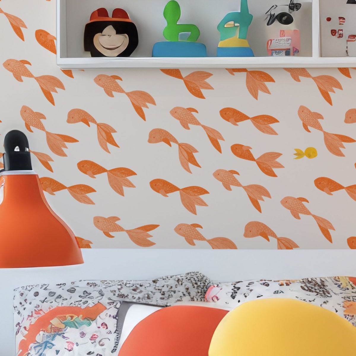 Papier peint panoramique Nage droit devant toi Orange 150x250cm | Leroy ...