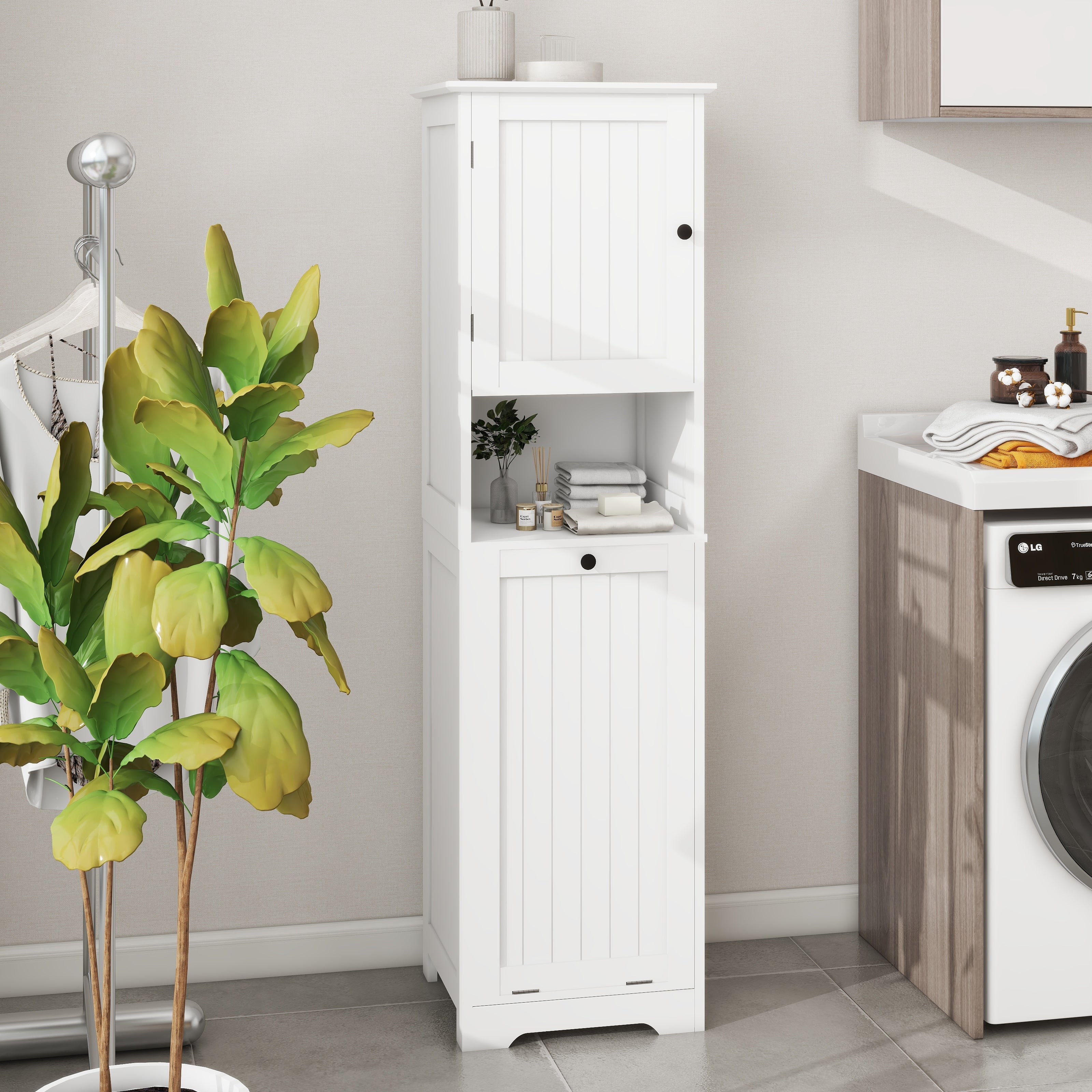 Armoire de tri du linge à un compartiment et une porte basculante ...