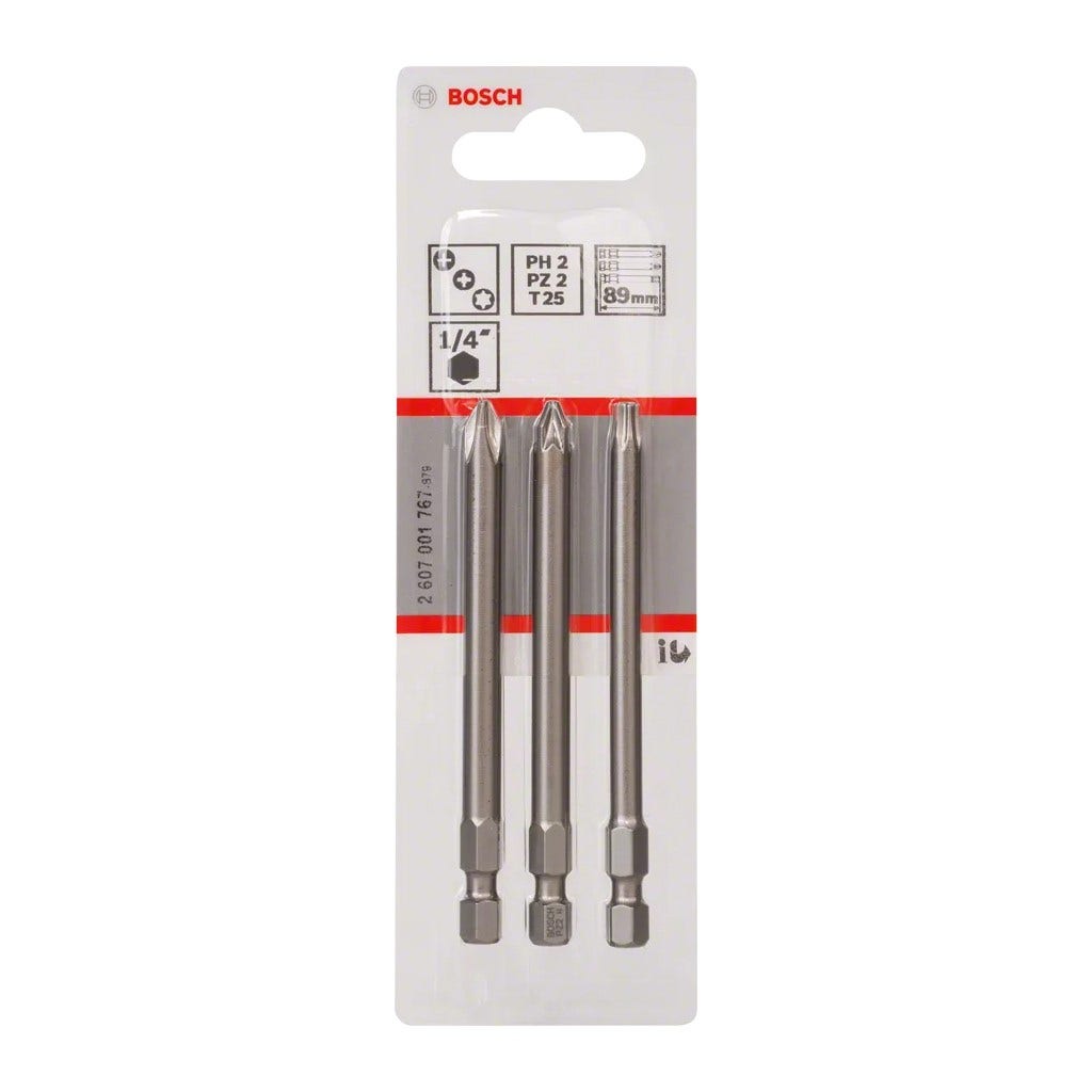Bosch Professional - Kit 3 embouts Extra-Dur PH2 PZ2 T25 89mm ...
