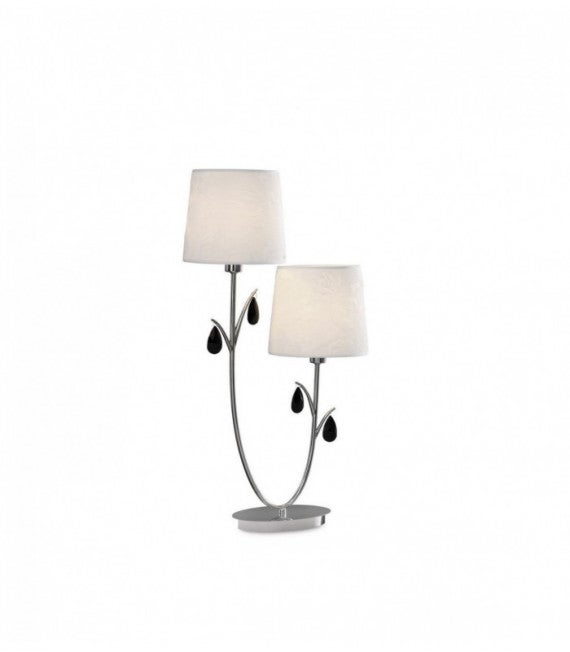 Lampe de table Andrea Chrome poli 2 ampoules 63cm | Leroy Merlin