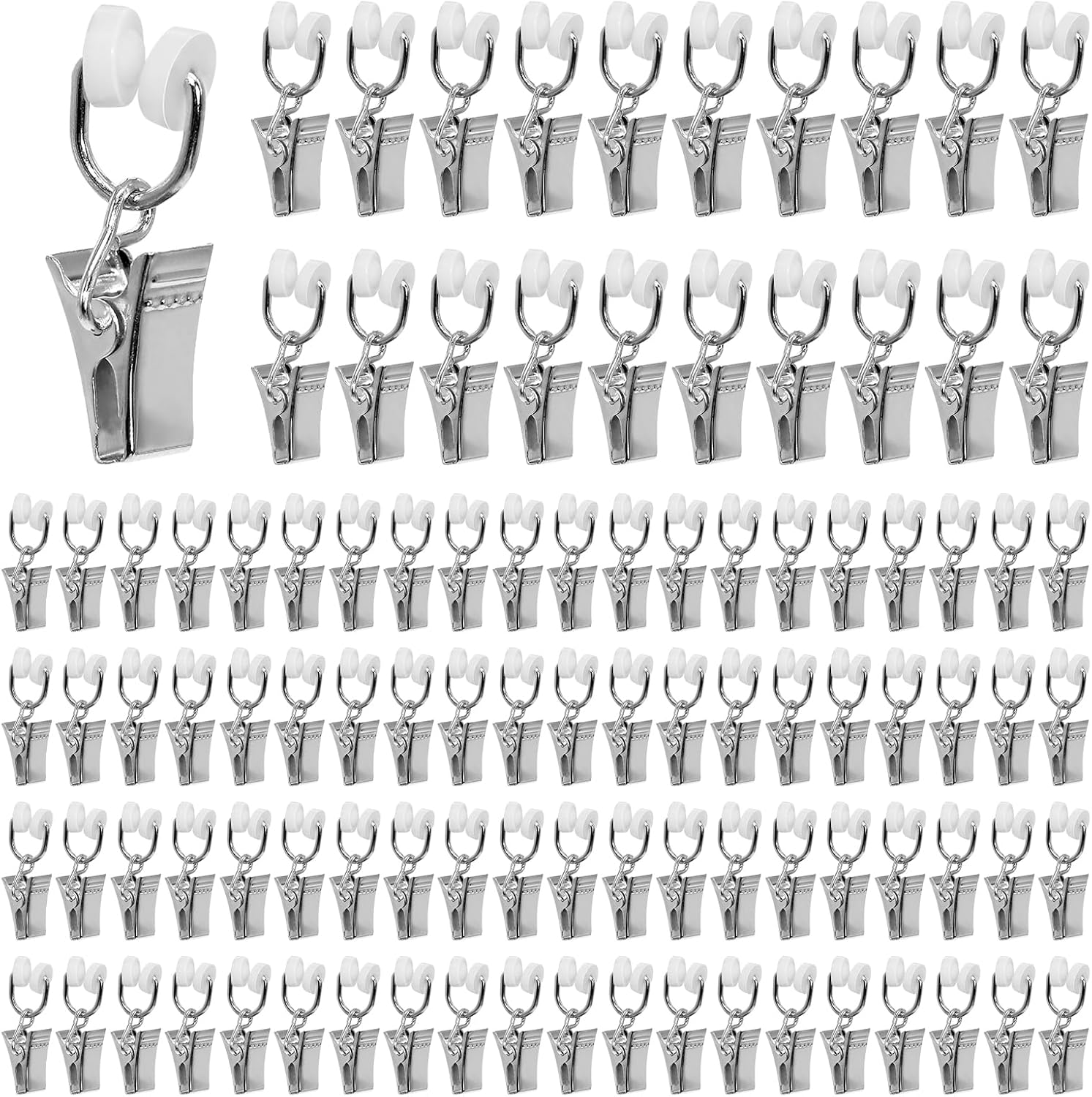 100 Pièces Rouleaux de Rail de Rideau, Rail Extérieur Crochet de Rideau ...