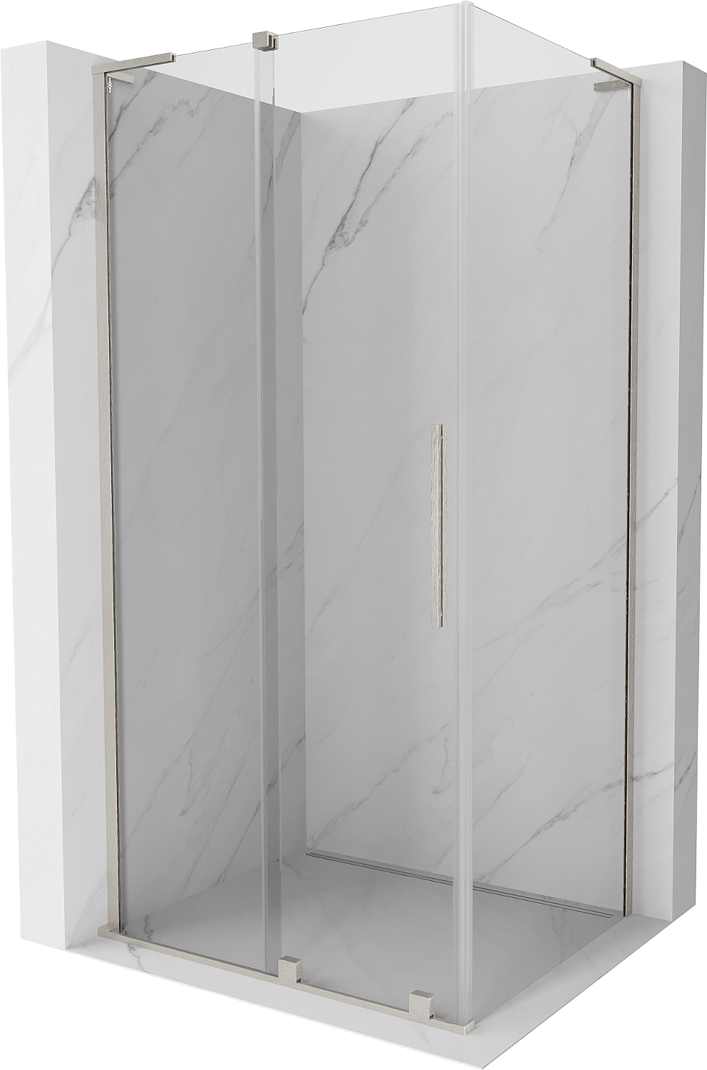 Mexen Velar L cabine de douche coulissante 110 x 75 cm, transparent, nickel brossé - 871-110-075 ...