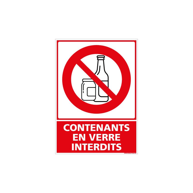 PANNEAU CONTENANTS EN VERRES INTERDITS (D1185) 300 x 420 mm Matière PVC ...