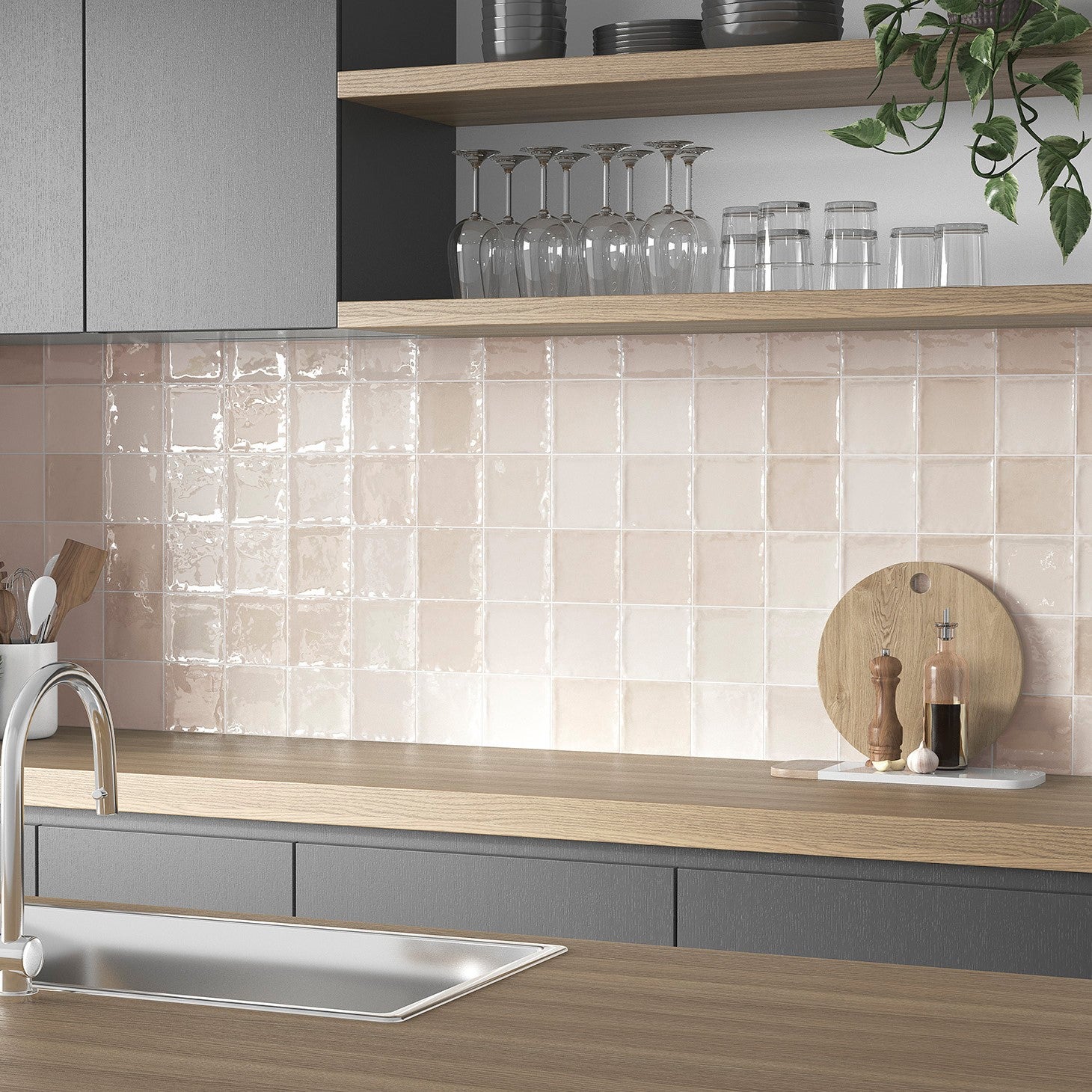 Azulejo interior y exterior. Porcelánico Premium Serie Zellige Ivory ...