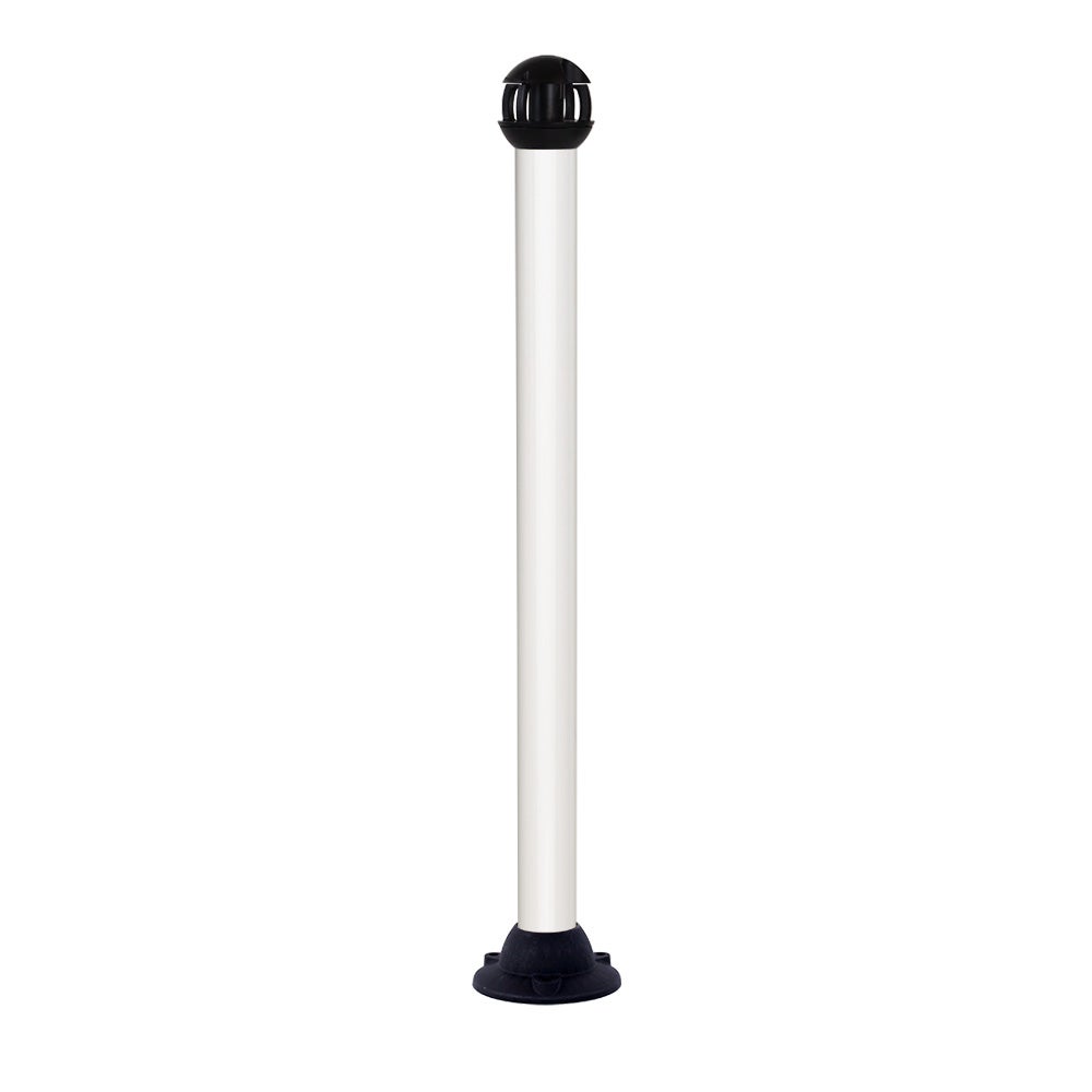 Poteau aluminium blanc sur socle fixe avec tête 4 crochets - 2020145 ...