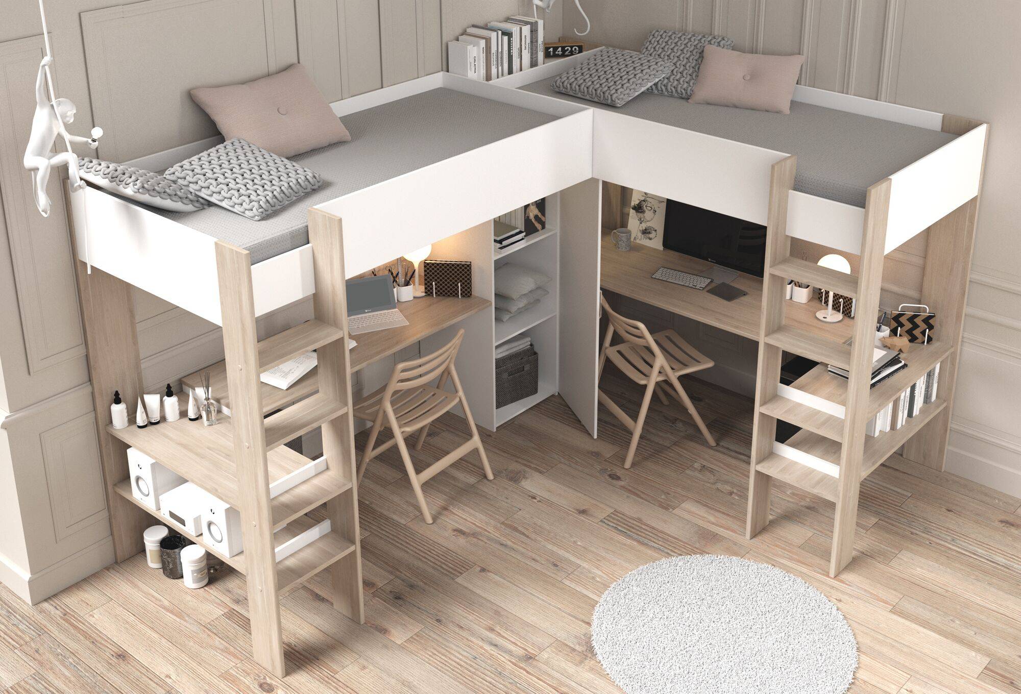 Lit mezzanine double Pedro-- | Leroy Merlin