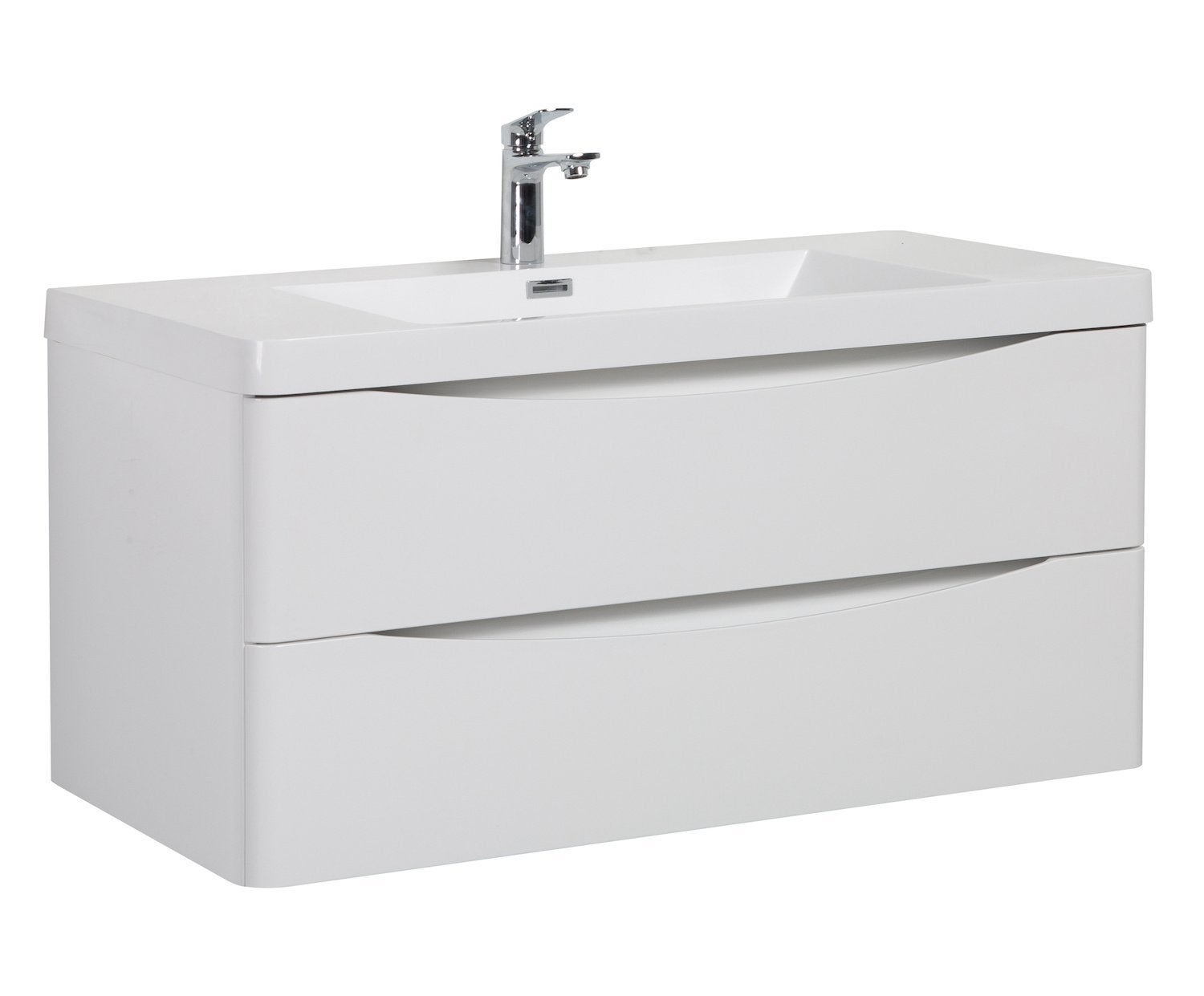 Meuble de salle de bain Vienna 100 cm lavabo Blanc brillant | Leroy Merlin