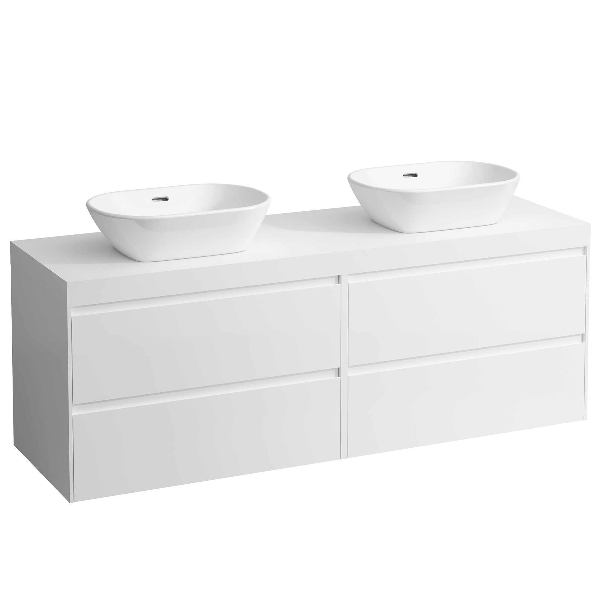 Laufen Lani encimera de lavabo blanco mate incl. mueble bajo, 1 hueco a ...