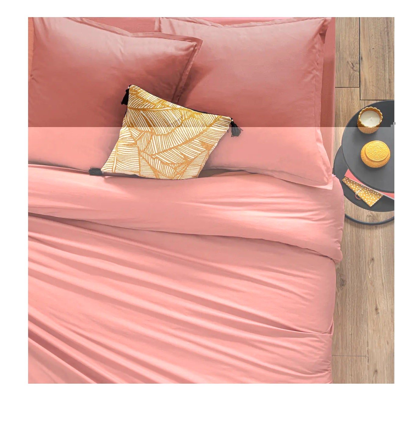 Housse de couette 140 x 200 cm uni couleur moderne rose Blush | Leroy ...
