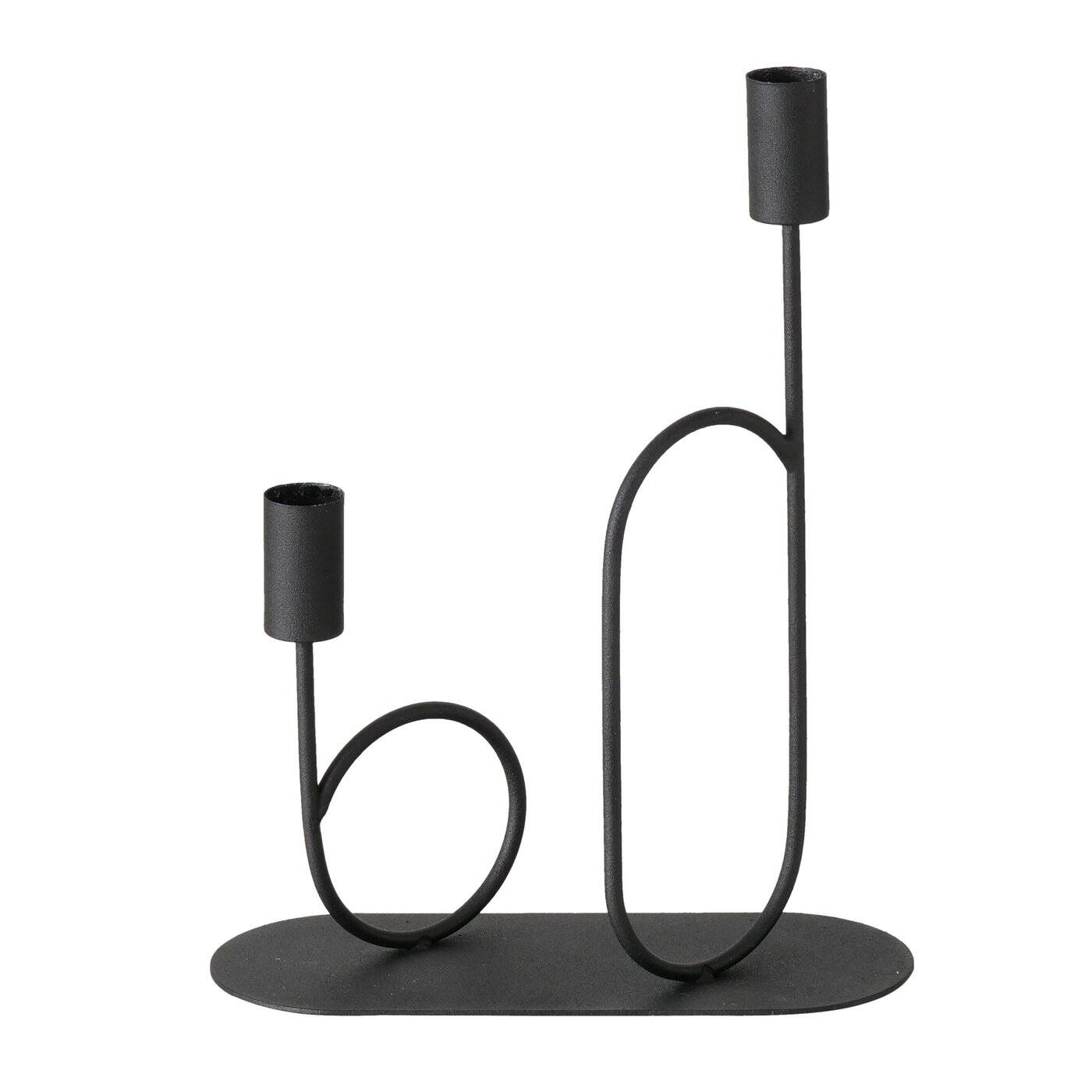 Porte-bougie en métal noir ORLANDO, Boltze Home | Leroy Merlin