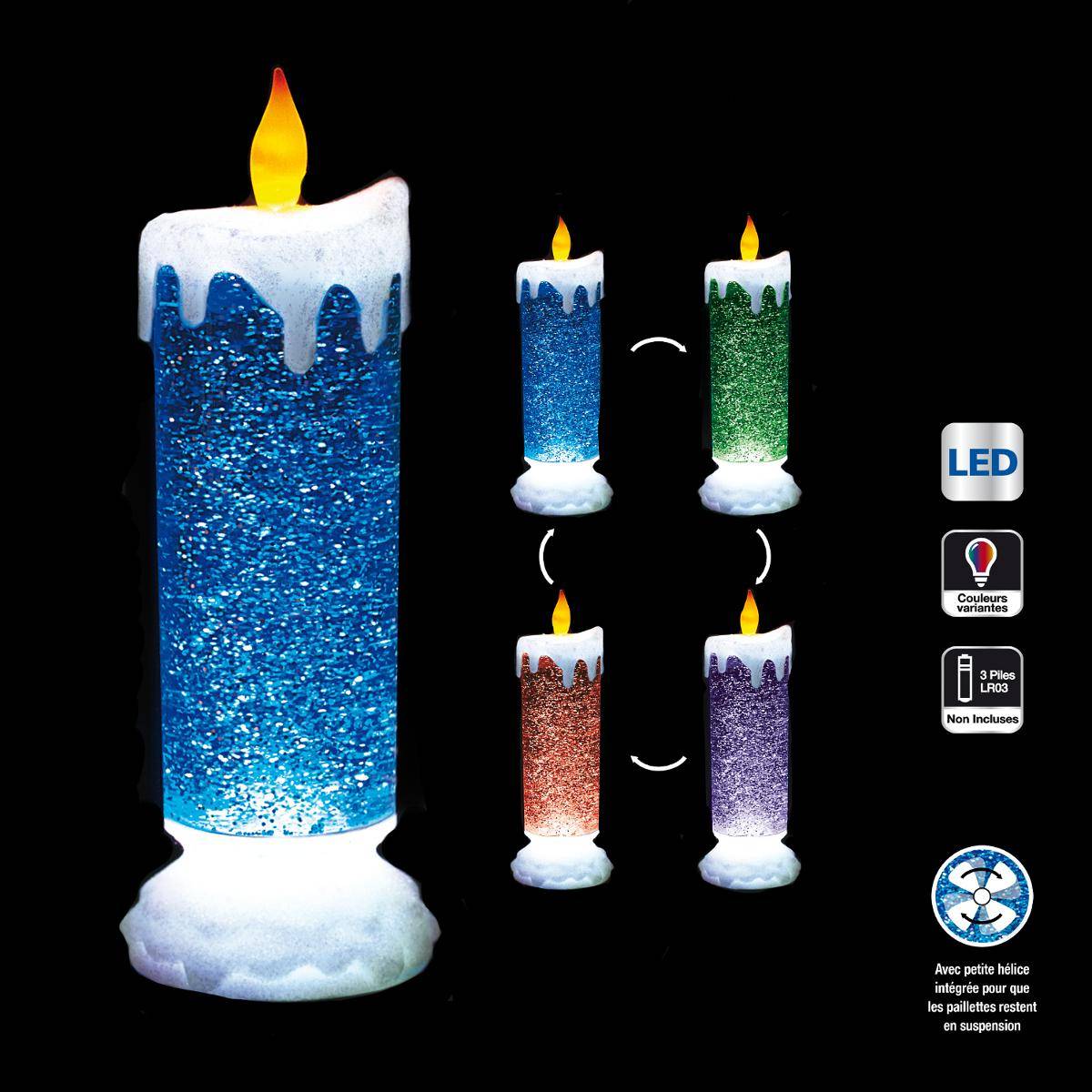 Atmosphera - LED vela vela + purpurina | Leroy Merlin