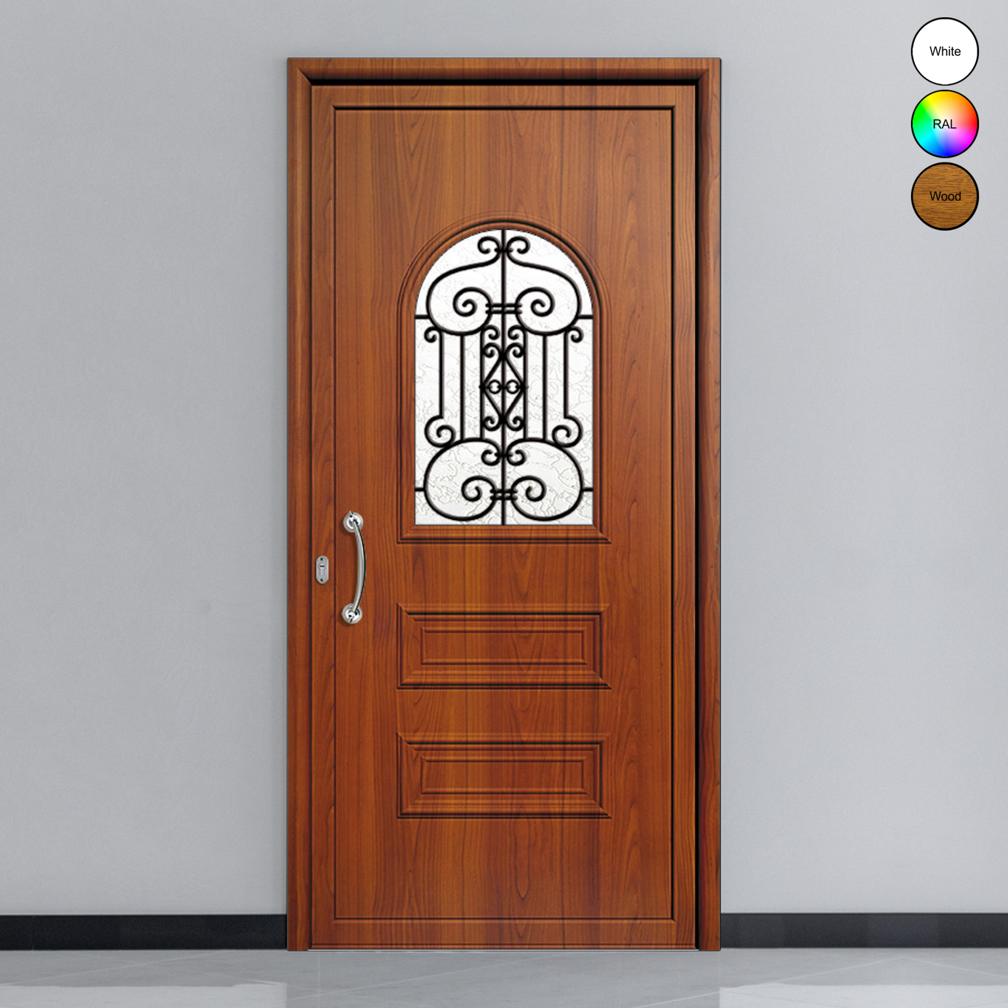 Porte d'entrée en aluminium CLASSIC DESIGN Chêne 2312 ( L.: 85 cm x H ...