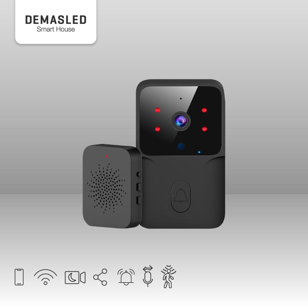 Timbre Inteligente Inalámbrico APP TUYA con Cámara 480p HD | Timbre ...