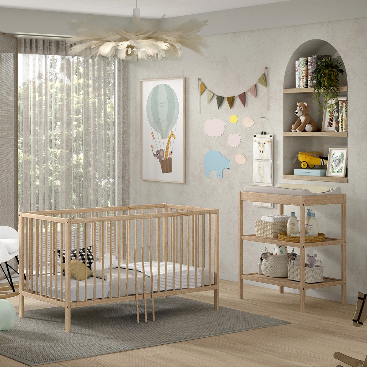 Lit évolutif 70x140 et Table à langer Meryl Bois | Leroy Merlin