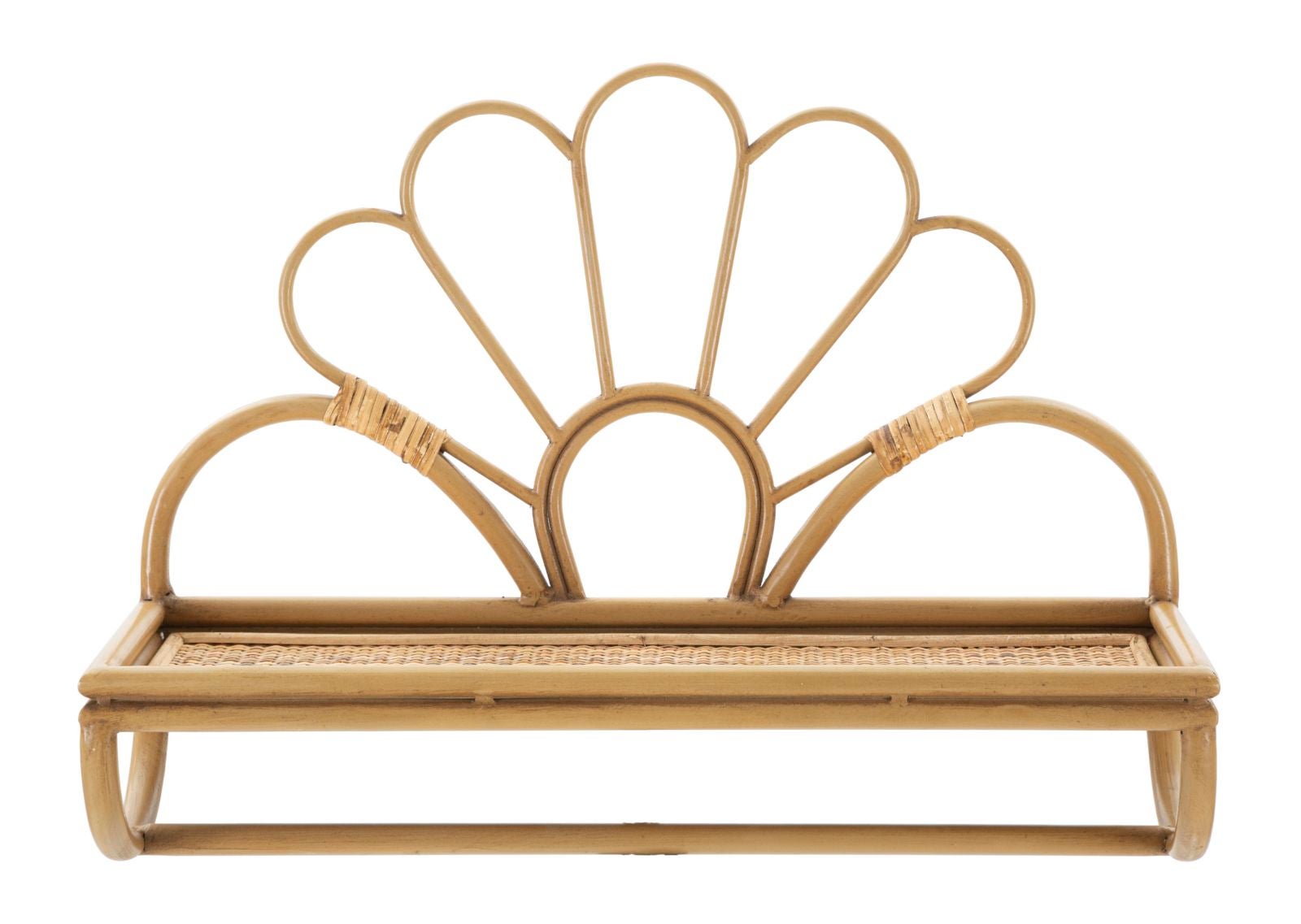 Repisa de metal y ratán marrón 55x20,3x39,5 cm | Leroy Merlin