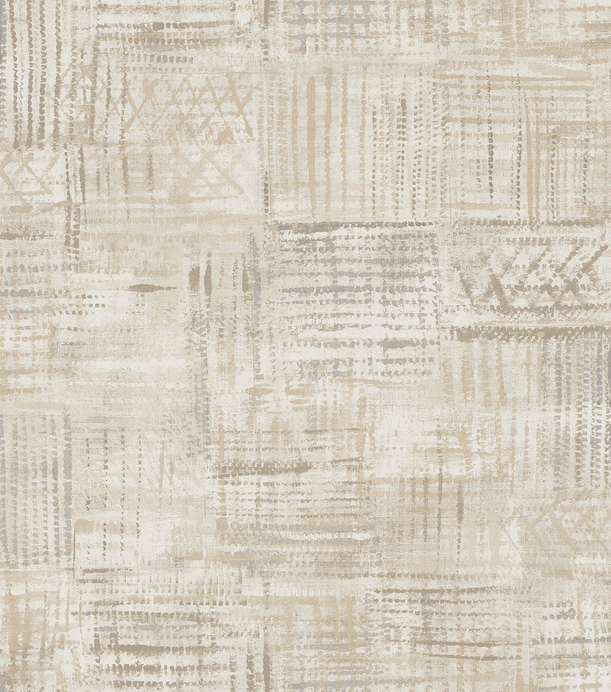 Papier peint motif graphique beige - 53 cm x 10,05 m - Sanders ...