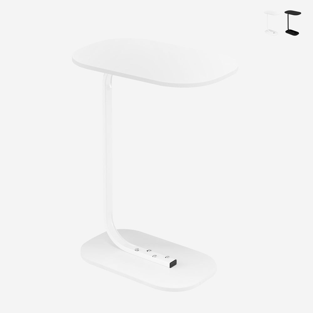 Table d'appoint blanche et noir pour canapé salon Kavet - Blanc | Leroy Merlin