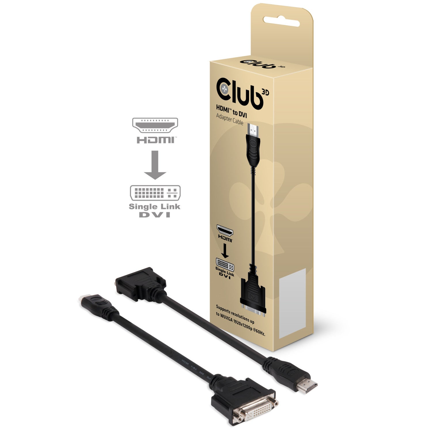 CLUB3D HDMI to DVI-I Single Link Adapter Cable 0,40 m Noir | Leroy Merlin
