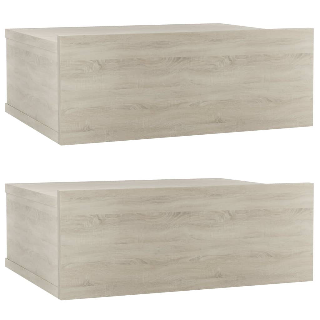 Tables de chevet flottantes 2 pcs Chêne sonoma 40x30x15 cm | Leroy Merlin