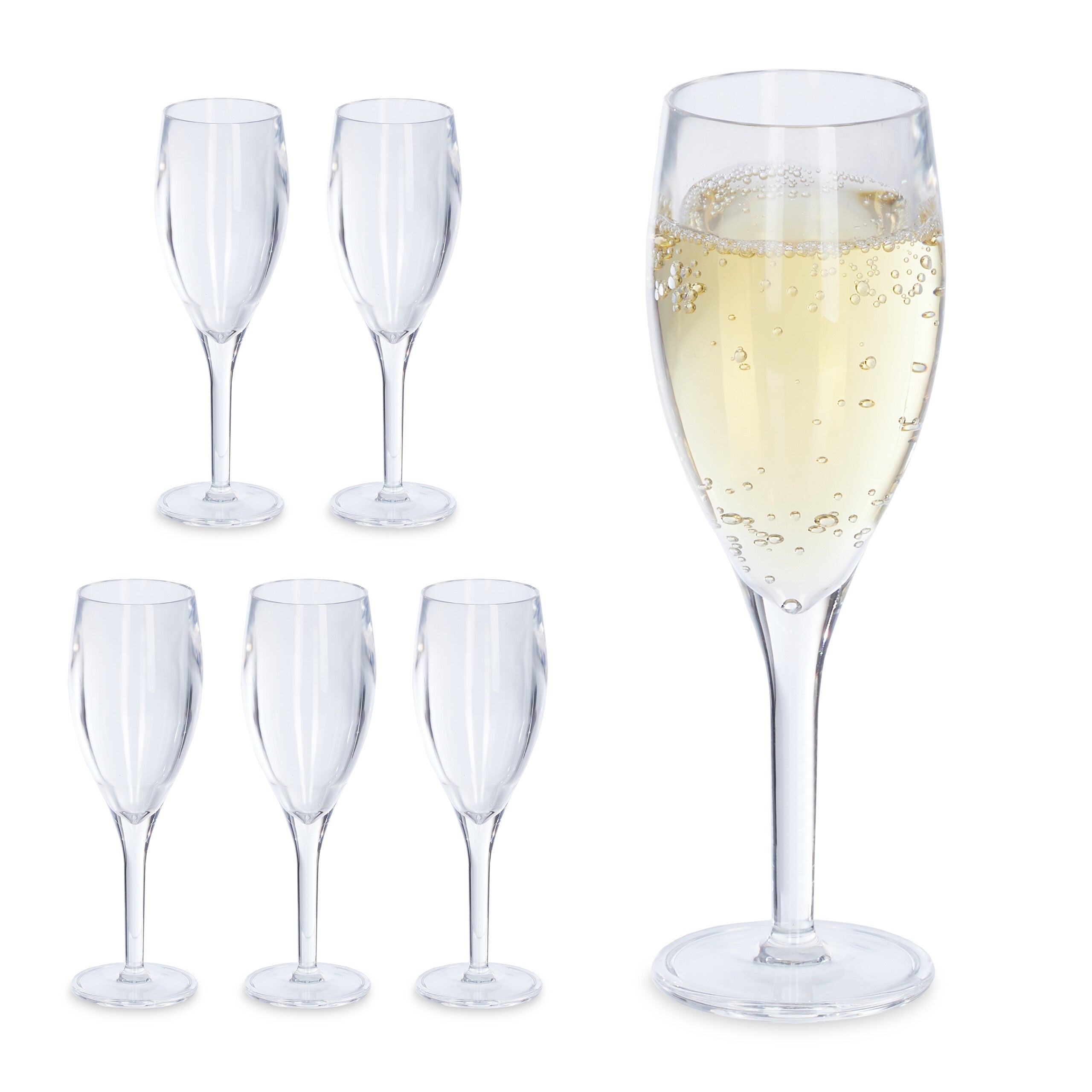 Relaxdays Copas Cava Plástico, Set de 6, Irrompibles y Libres de BPA ...