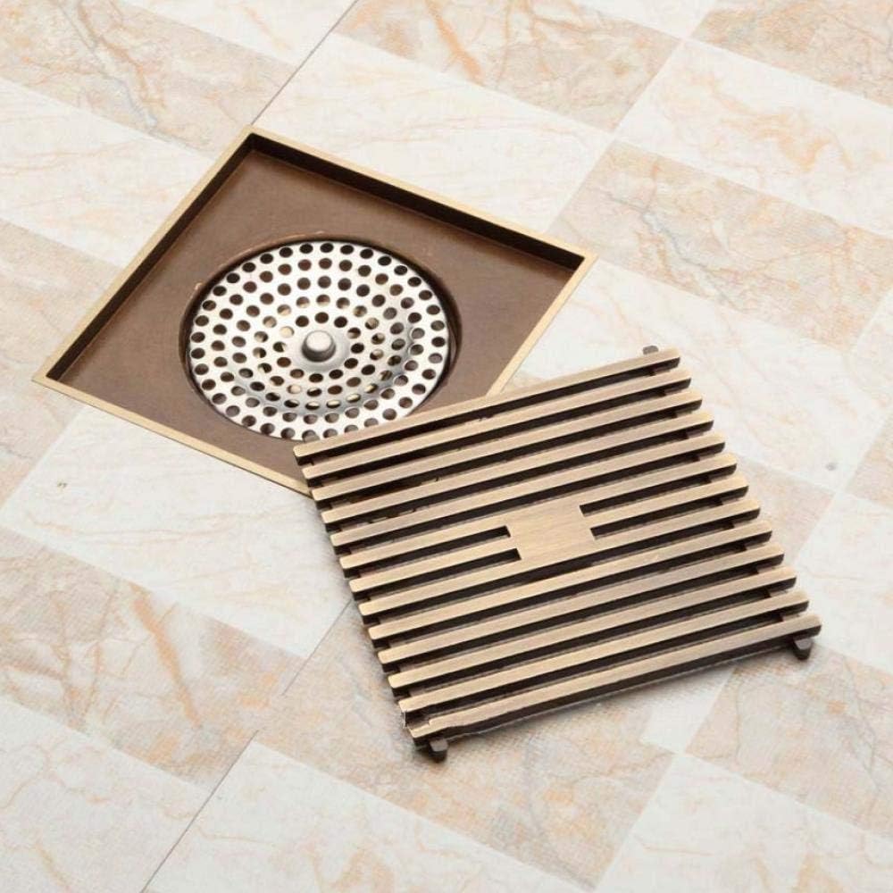 Bonde de douche carrée de 10 x 10 cm avec siphon, grille, filtre ...