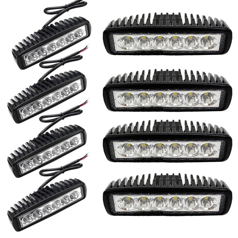 8 x 18W LED de travail 12V 24V offroad projecteur pour tracteur ...