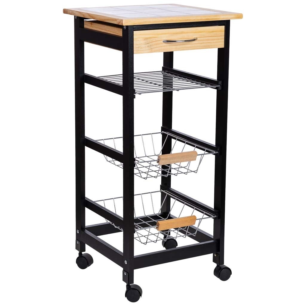 Carro de cocina de madera37x37x79h cm | Leroy Merlin