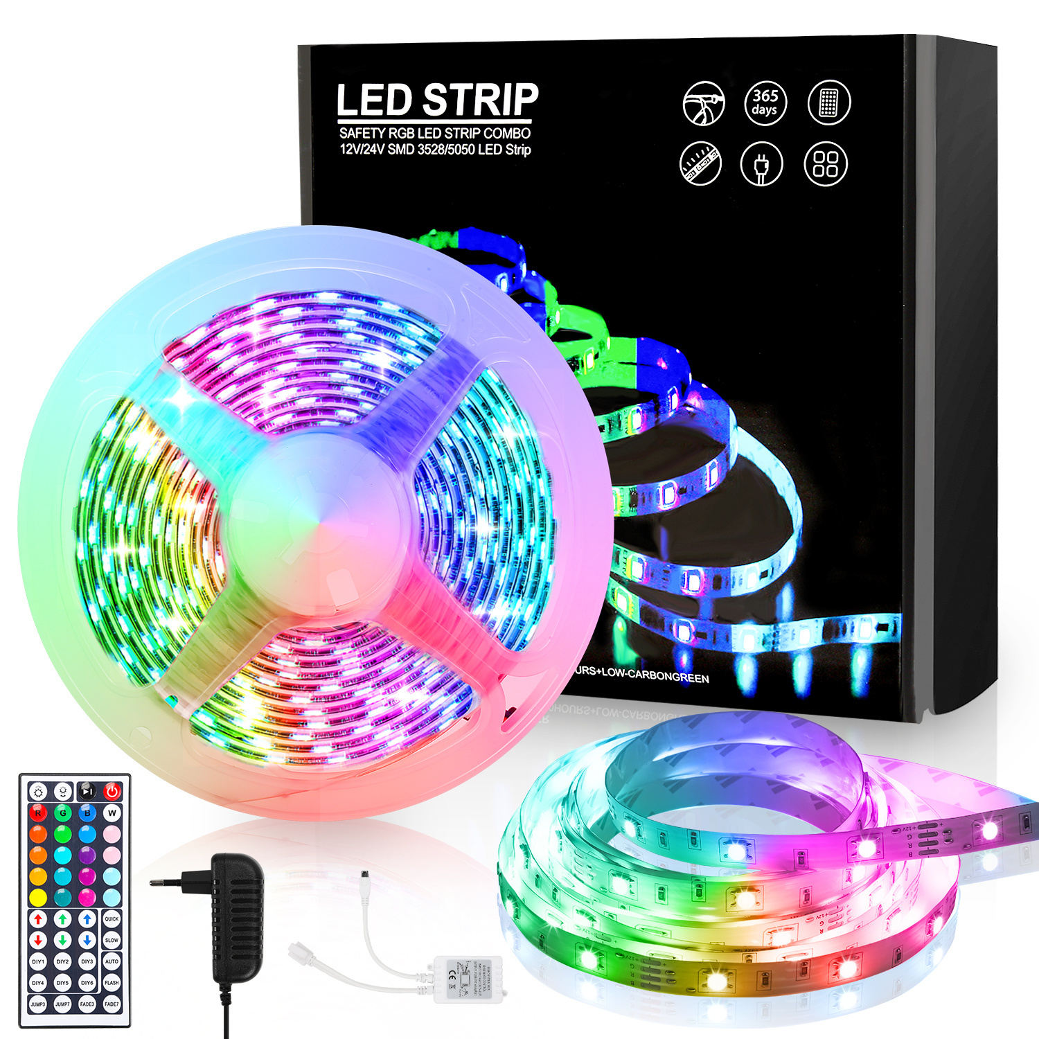 Bande LED lumineuse RGB, Ruban LED 1M 30 LEDs interieur 5050 SMD avec ...