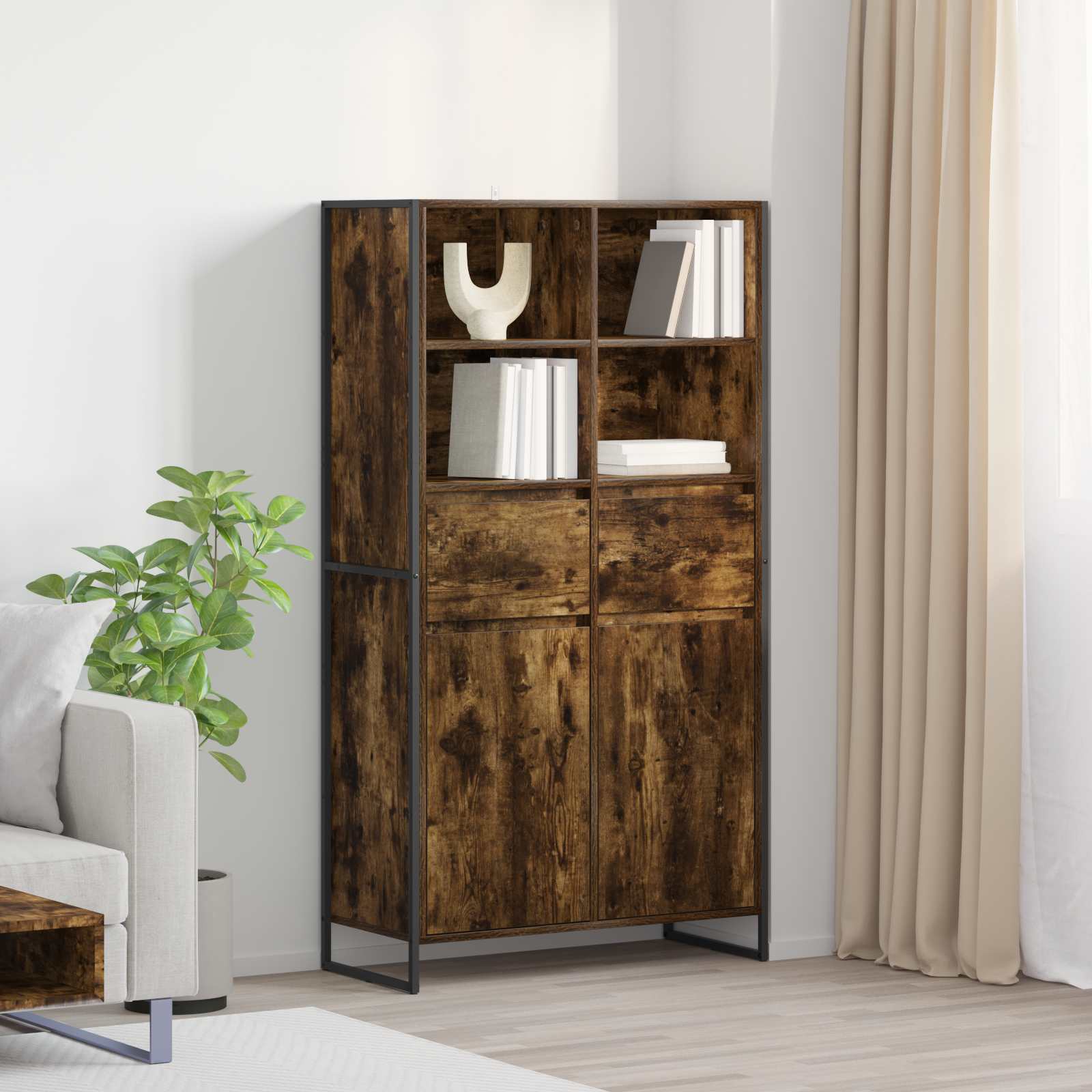 Buffet Chêne Fumé 81 x 36 x 150.5 cm Bois d'ingénierie | Leroy Merlin