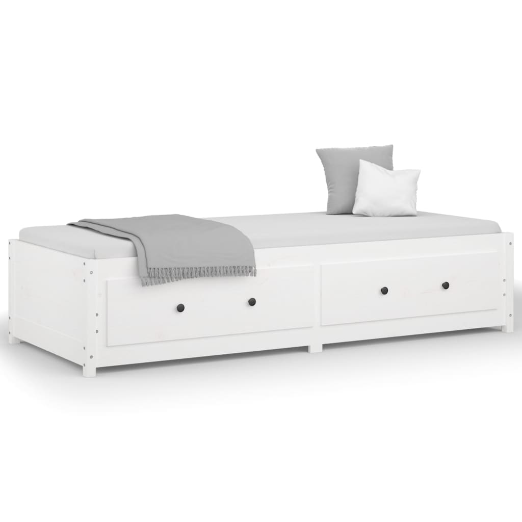Lit simple | Lit adulte | Lit de jour sans matelas blanc 80x200 cm bois ...