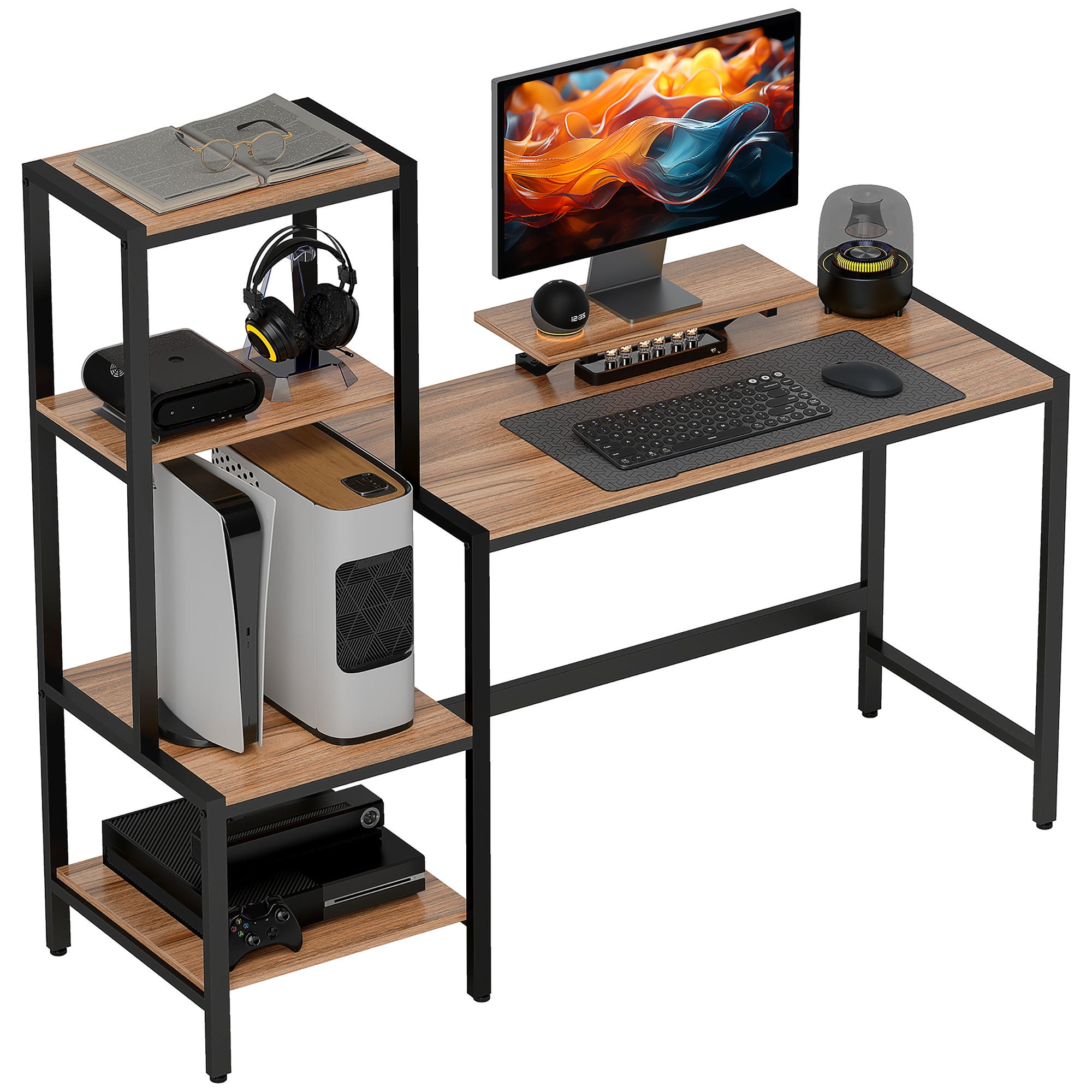 Escritorio de computadora con soporte para monitor, escritorio con ...