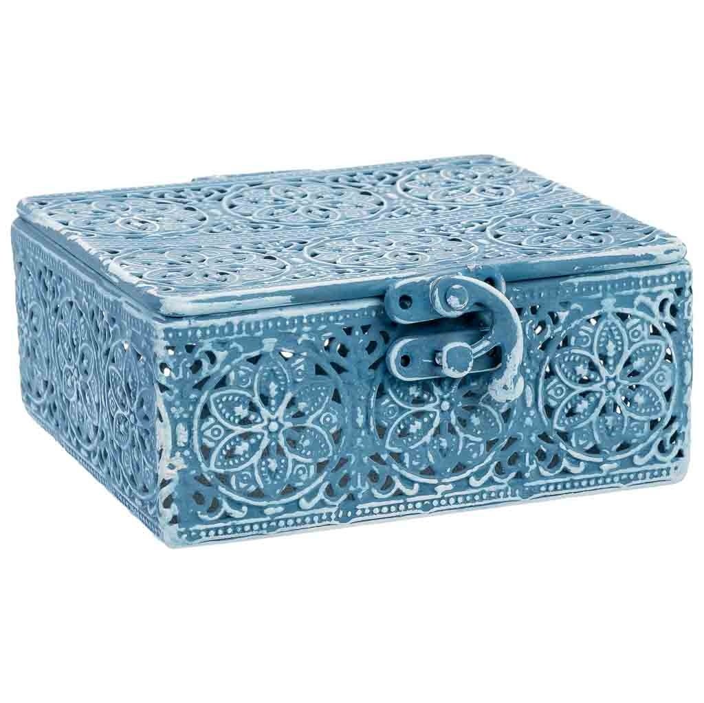 Caja de metal azul 12.5x12.5x6h cm | Leroy Merlin