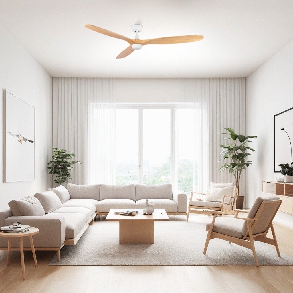 ROWIND L Ventilateur de Plafond Blanc/Pin avec Lumière Ø152 cm | Leroy ...