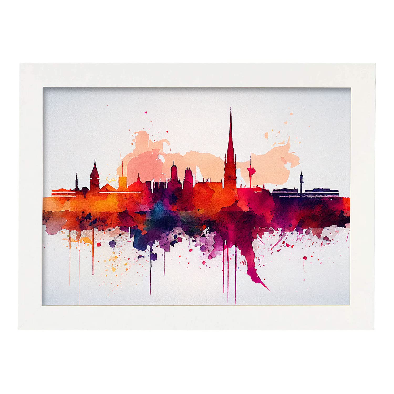 Nacnic Bordeaux Affiche Dans L'horizon Abstrait De Style Aquarelle Et ...