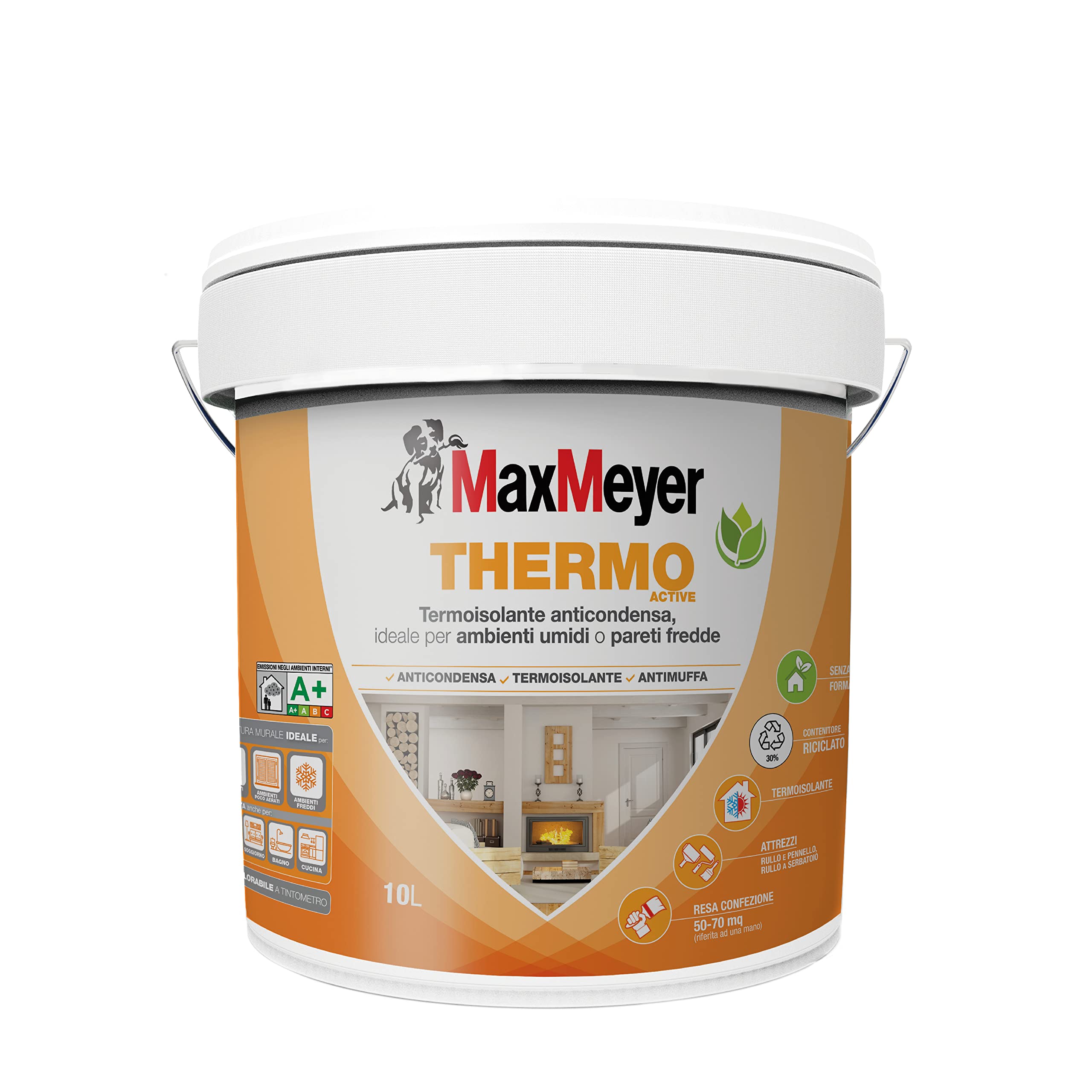 MaxMeyer Pittura per interni termica, antimuffa, anticondensa, A+ e ...