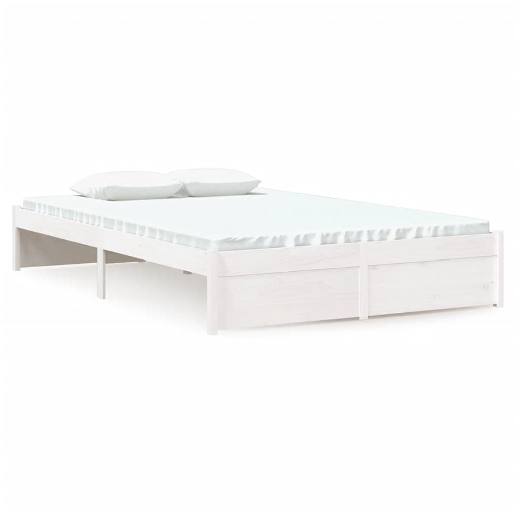 Lit double | Lit adulte | Cadre de lit Blanc Bois massif 120x190 cm ...