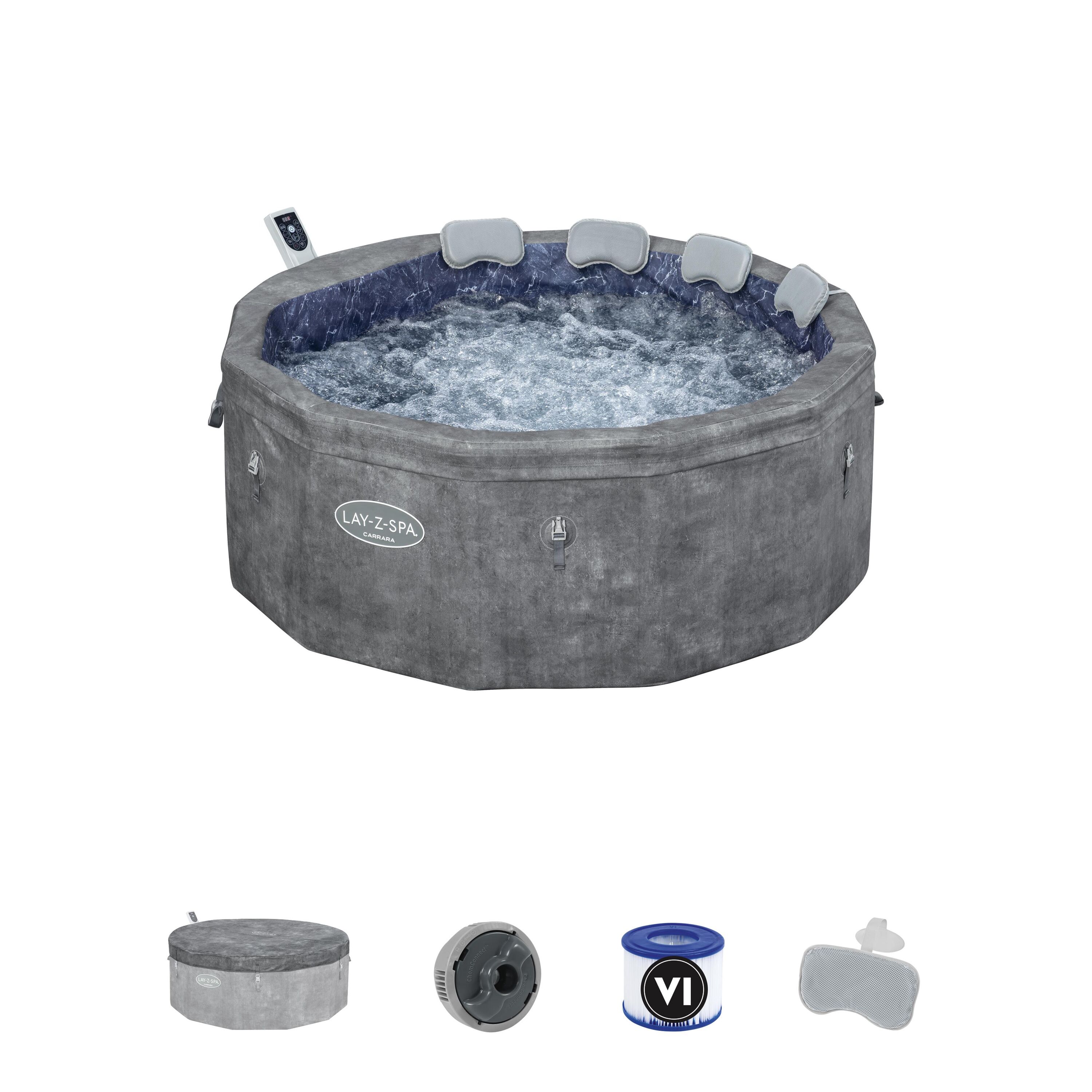 Bestway Spa semi rigide rond Lay-Z-Spa Carrara Smart AirJet Thermacore ...