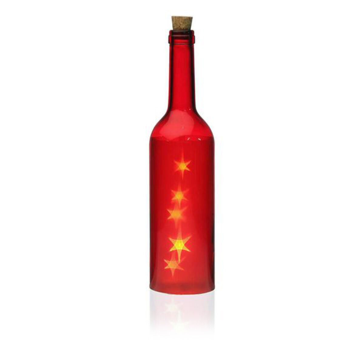 Botella LED Versa Cosmo Roja Cristal (7,3 x 28 x 7,3 cm) | Leroy Merlin