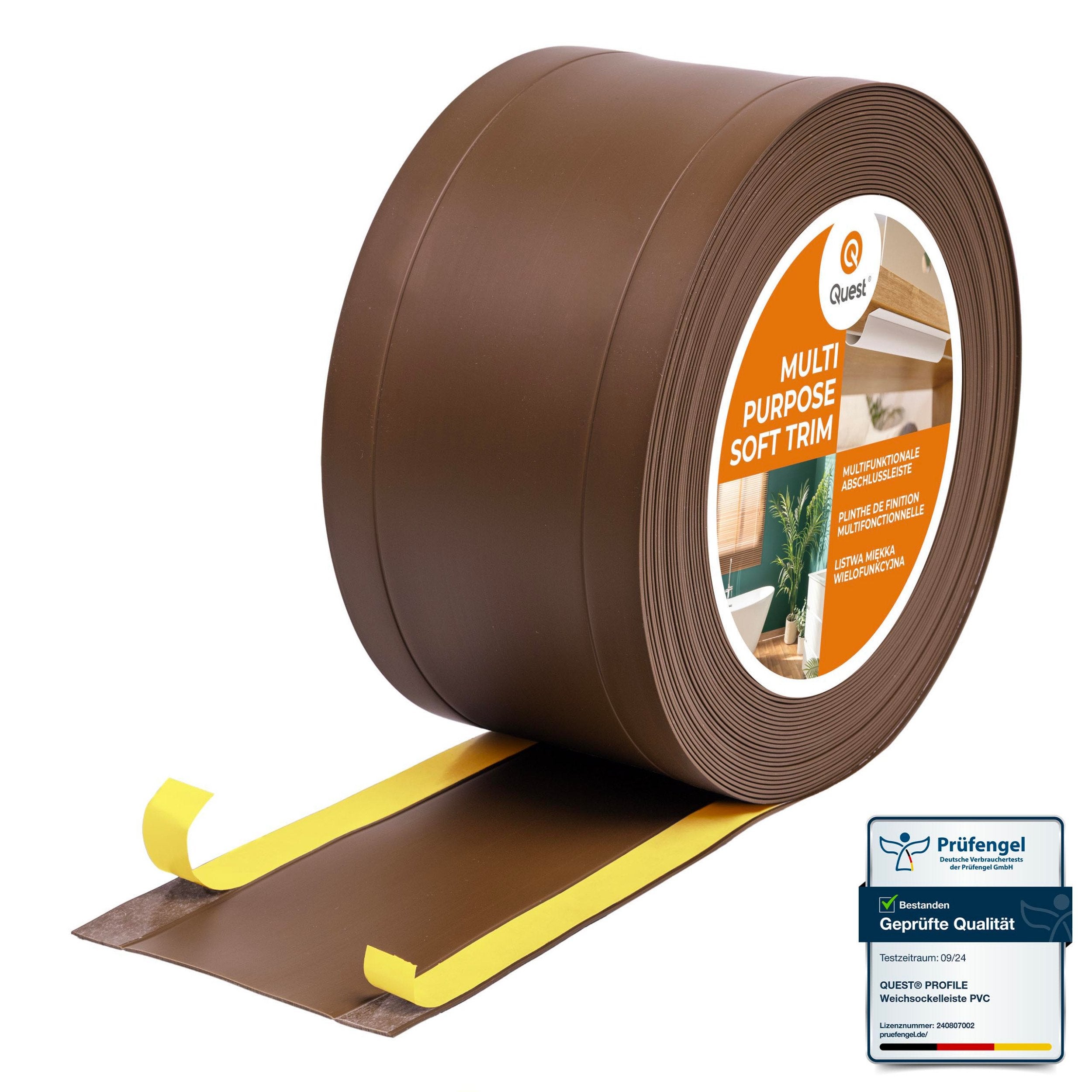 QUEST Battiscopa di finitura W1 in PVC 6 in 1 1x120mm, 25m, autoadesivo ...
