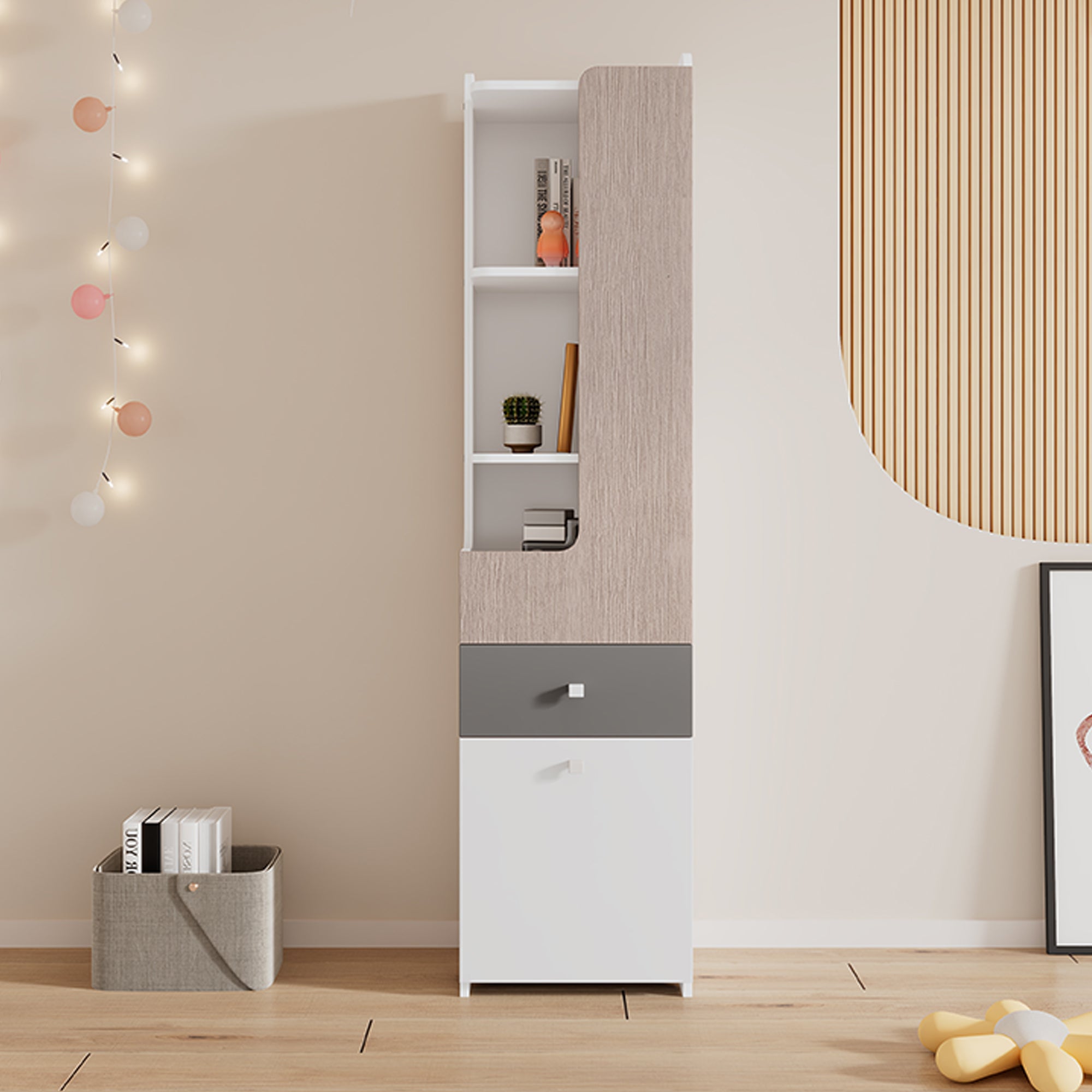 Bibliothèque haute, bibliothèque ado avec porte en L, avec tiroirs ...