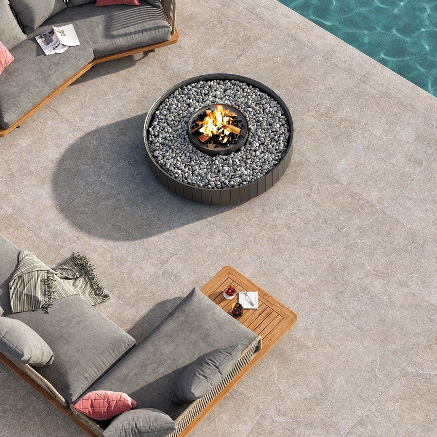 Carrelage Zenith Stone 120x120cm Effet Pierre Antidérapant | Bricoman