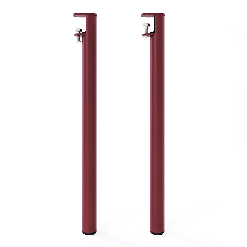 Table à manger rectangle DECO-GEM, 6 pers. Décor chêne clair. 4 pieds "Topaze" acier red brown ...