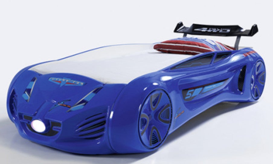 Lit voiture enfant futuriste bleu à Led avec effets sonores 90x190 ...