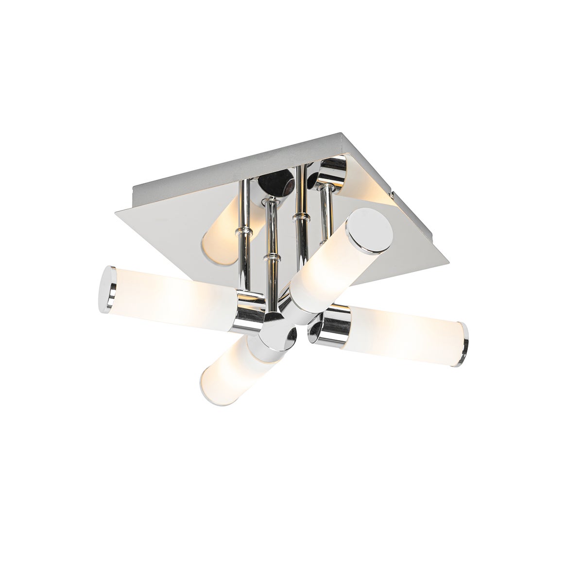 Plafón moderno para baño cromado 4 luces IP44 - Bath | Leroy Merlin