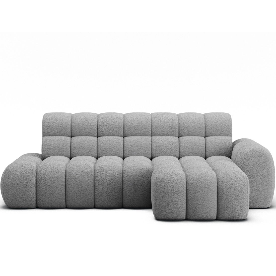 Sofá esquinero convertible BULLA 3 plazas gris - tela rizada con ...